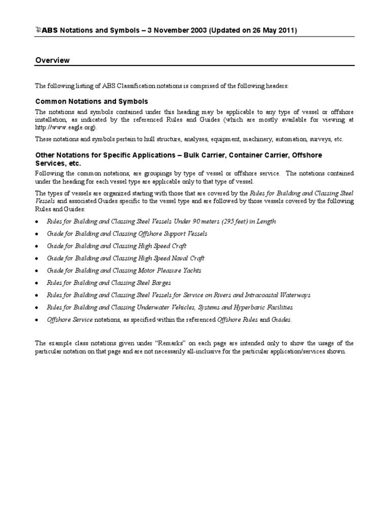 Class Notations Table Pdf Marine Propulsion Offshore Drilling
