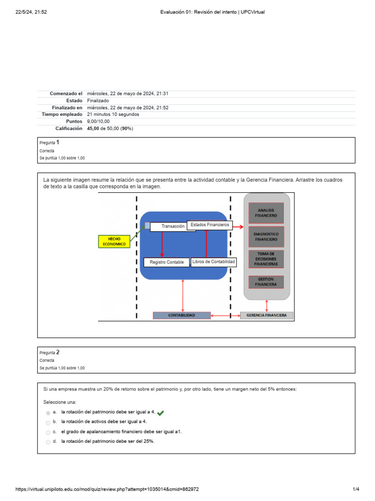Evaluación 01 - Revisión Del Intento - UPCVirtual | PDF | Capital de trabajo | Sector privado