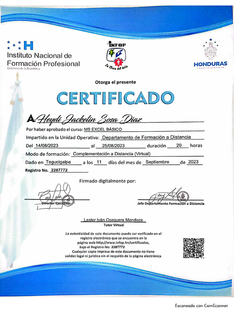 Certificado Ms Excel Basico | PDF Certificado Ms Excel Basico | PDF