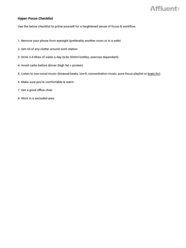 Hyper-Focus Productivity Tips | PDF | Wellness | Lifestyle