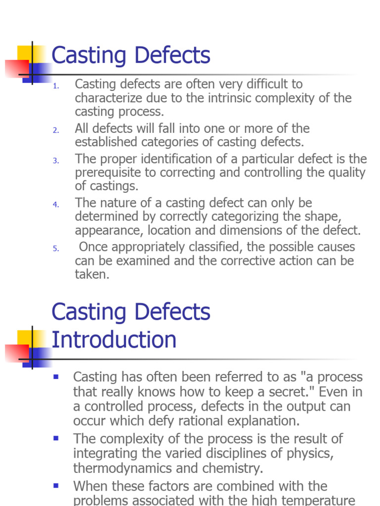 Casting Defects | PDF | Physical Sciences | Materials Science