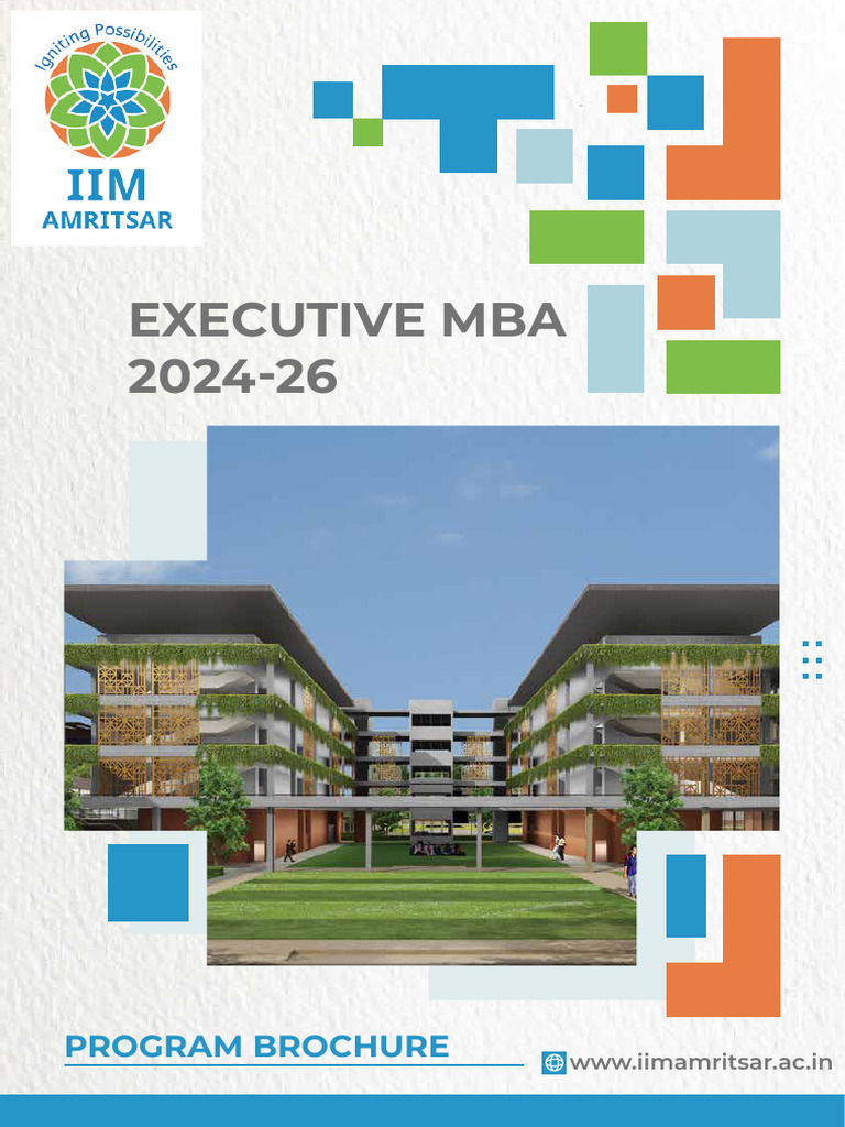 EMBA-2024-26-Program-Brochure IIM Amritsar | PDF | Master Of Business Administration | Business