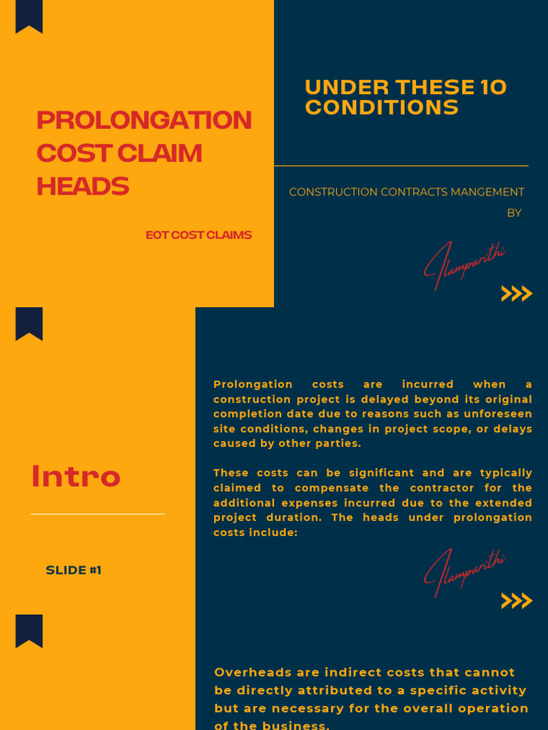 Prolongation Cost Claim Heads | PDF | Expense | Cost