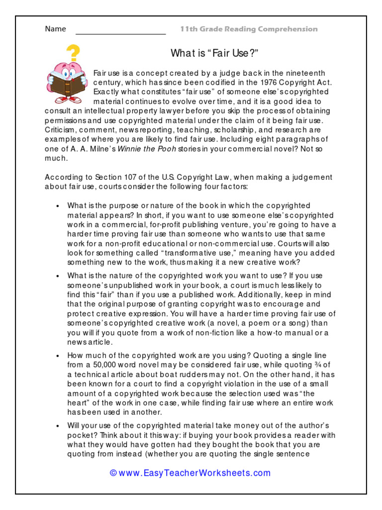 Fair Use_Reading | PDF | Fair Use | Copyright