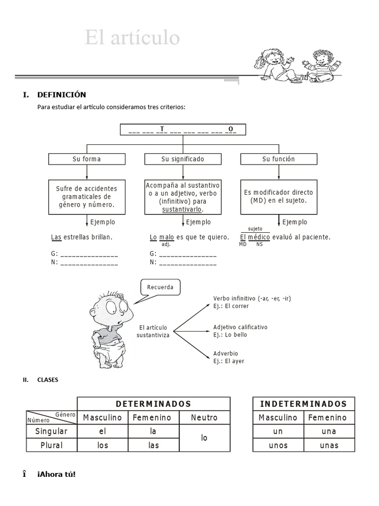 El Articulo | PDF | Plural | Sustantivo