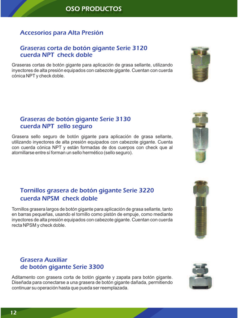 Tipos de Graseras | PDF | Tornillo