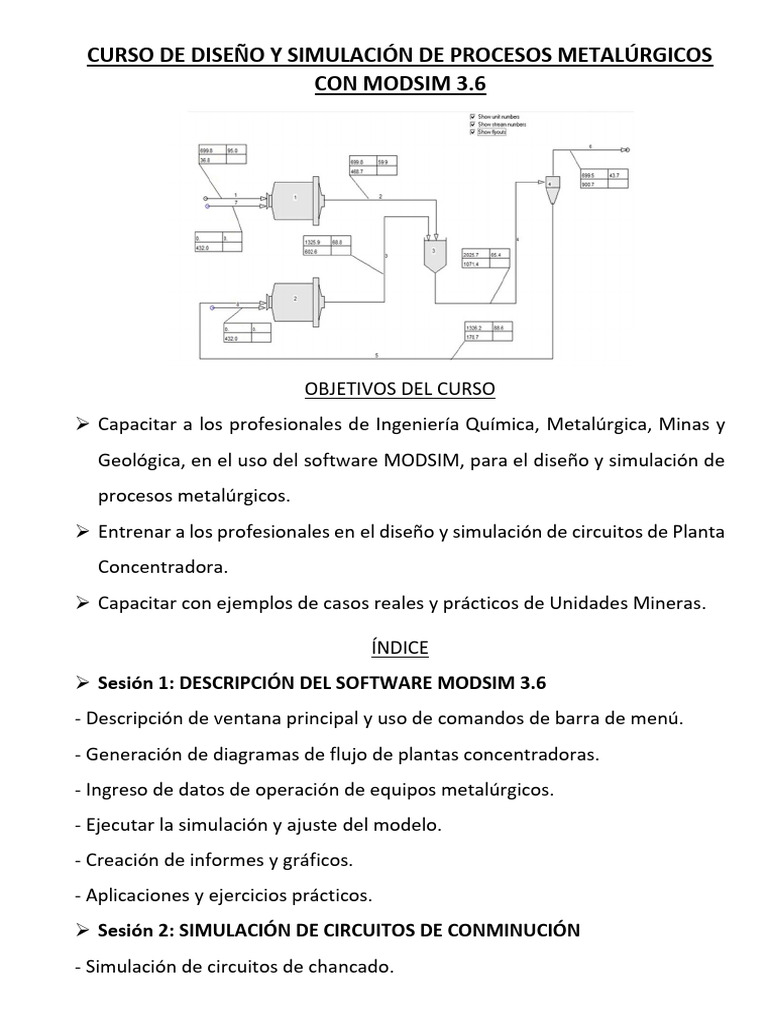 Curso de Diseño y Simulación de Procesos Con Modsim | PDF | Simulación | Software