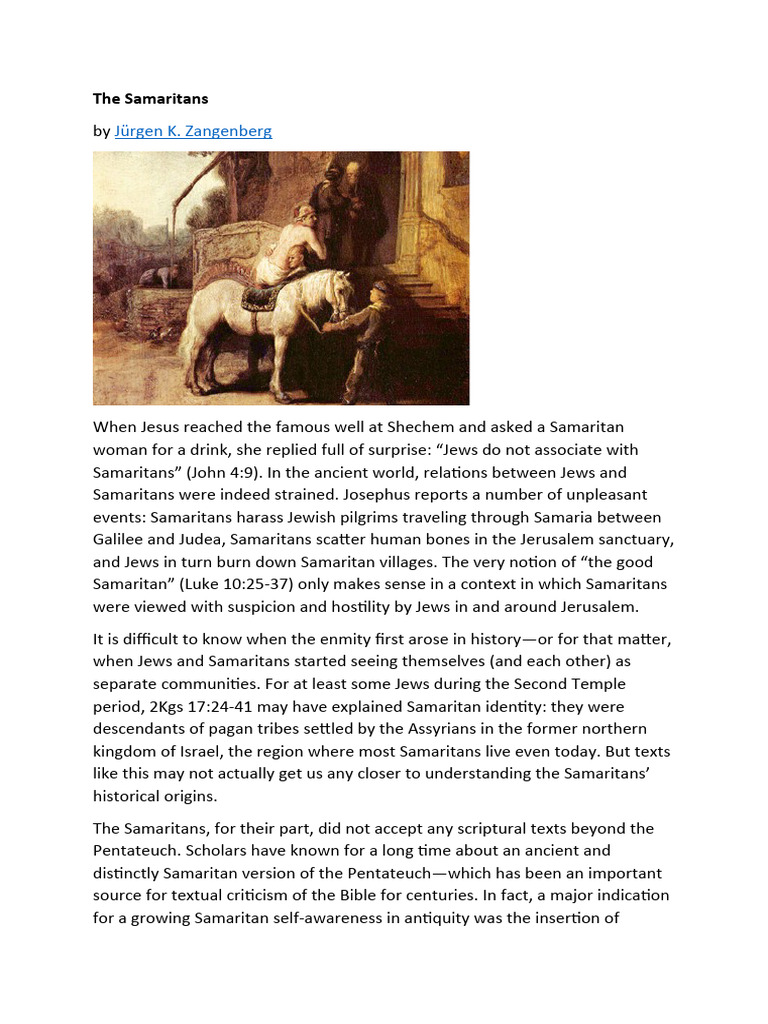 THE SAMARITANS | Download Free PDF | Samaritans | Samaria