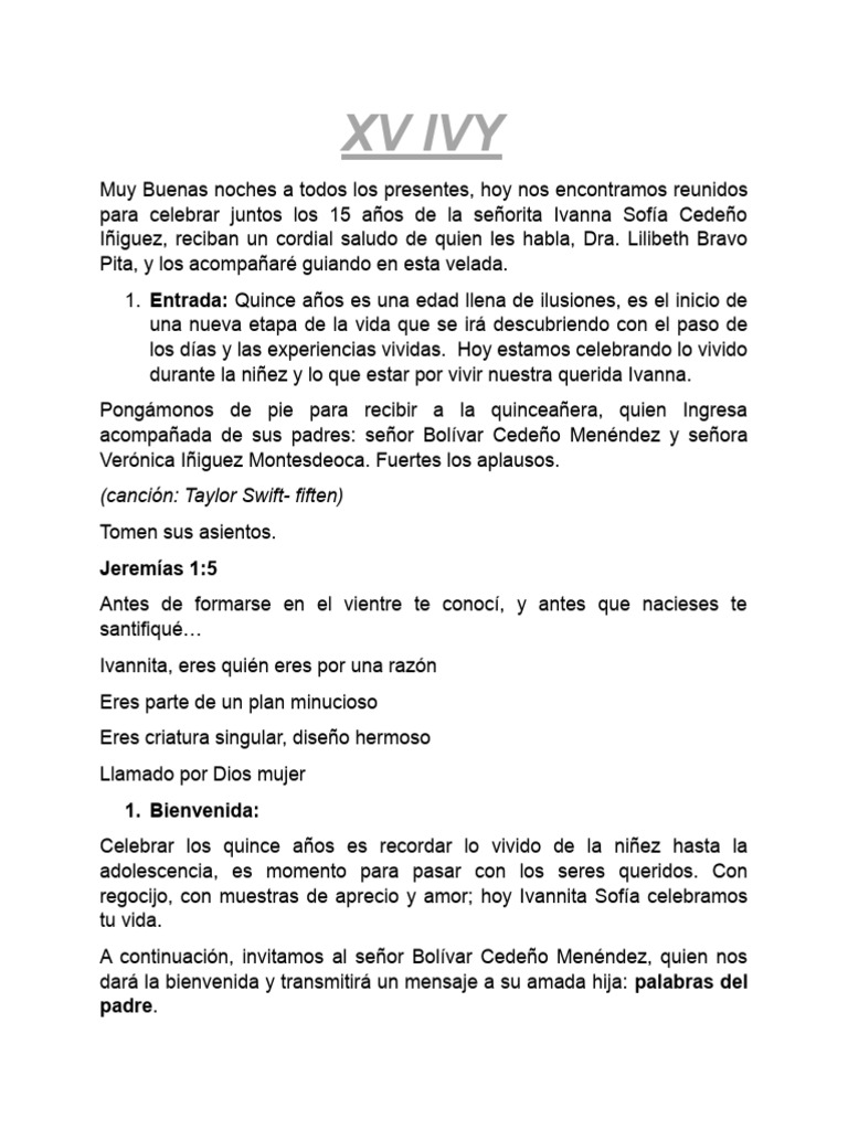 XV de Ivis | PDF | Cocina, comidas y vino | Religión y espiritualidad