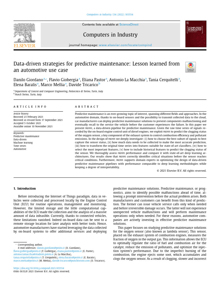 Data - Driven Strategies For Predictive Maintenance Lesson Learned From | PDF | Cluster Analysis ...