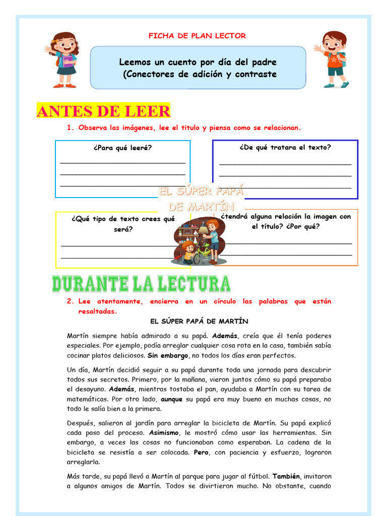 Ficha Comu Lun10 Cuento Dia Del Padre 933623393 Prof Yessenia Pdf