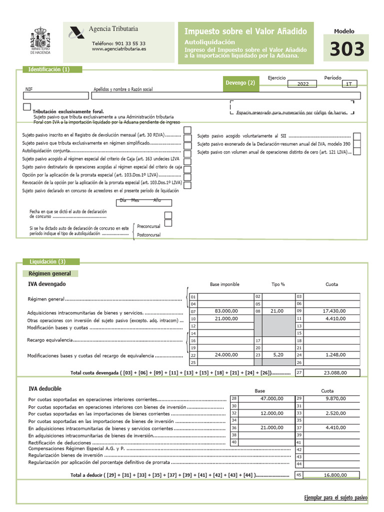 Soluciã N Ejercicio Modelo 303 Hacienda.. | PDF | Impuestos | Liquidación