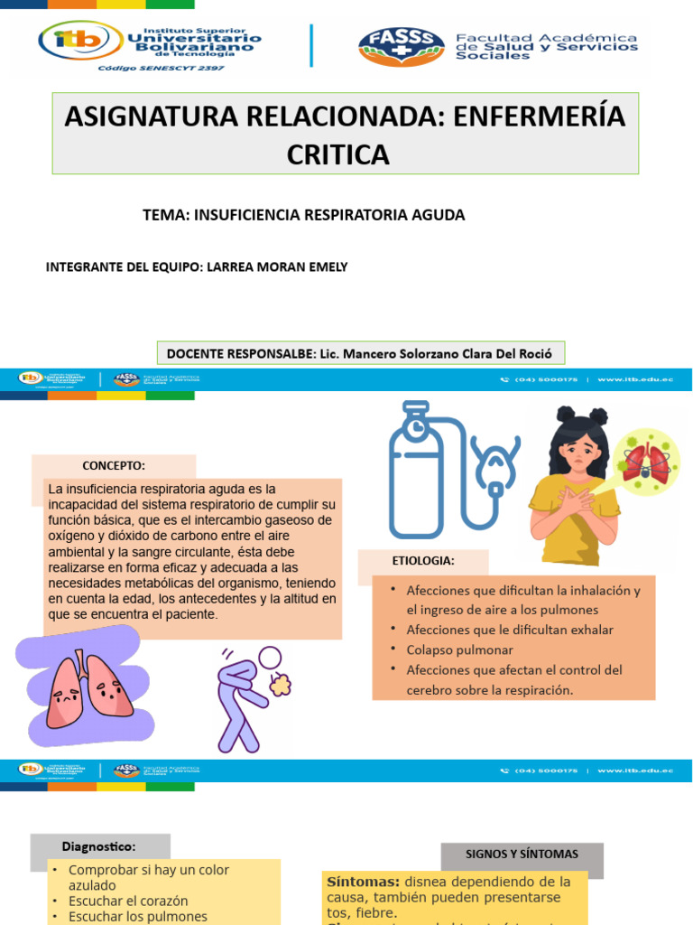 Insuficiencia Respiratoria Aguda | PDF | Pulmón | Sistema respiratorio