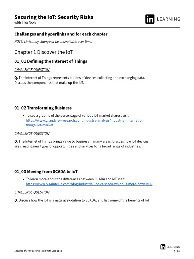 IoTSec - Challenges and Links | PDF | Internet Of Things | Security