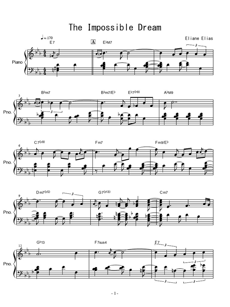 The Impossible Dream - Piano | PDF