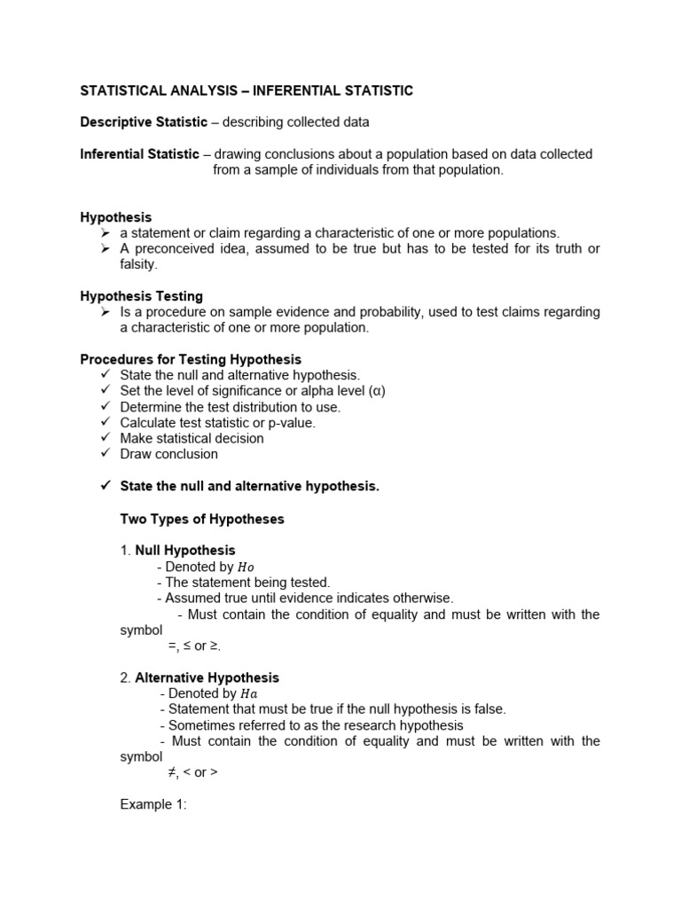 Statistical Analysis | PDF | Type I And Type Ii Errors | Statistical ...
