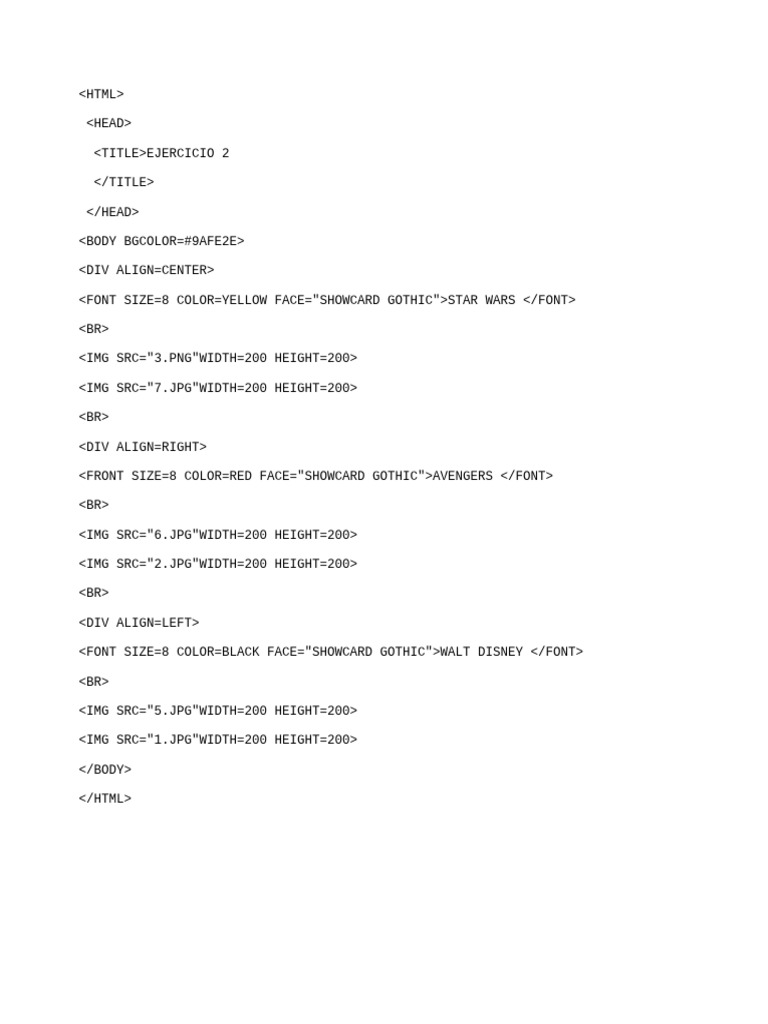 Trabajo de HTML 1 | PDF