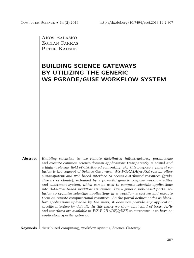 BUILDING SCIENCE GATEWAYS | Download Free PDF | Computing | Systems Architecture