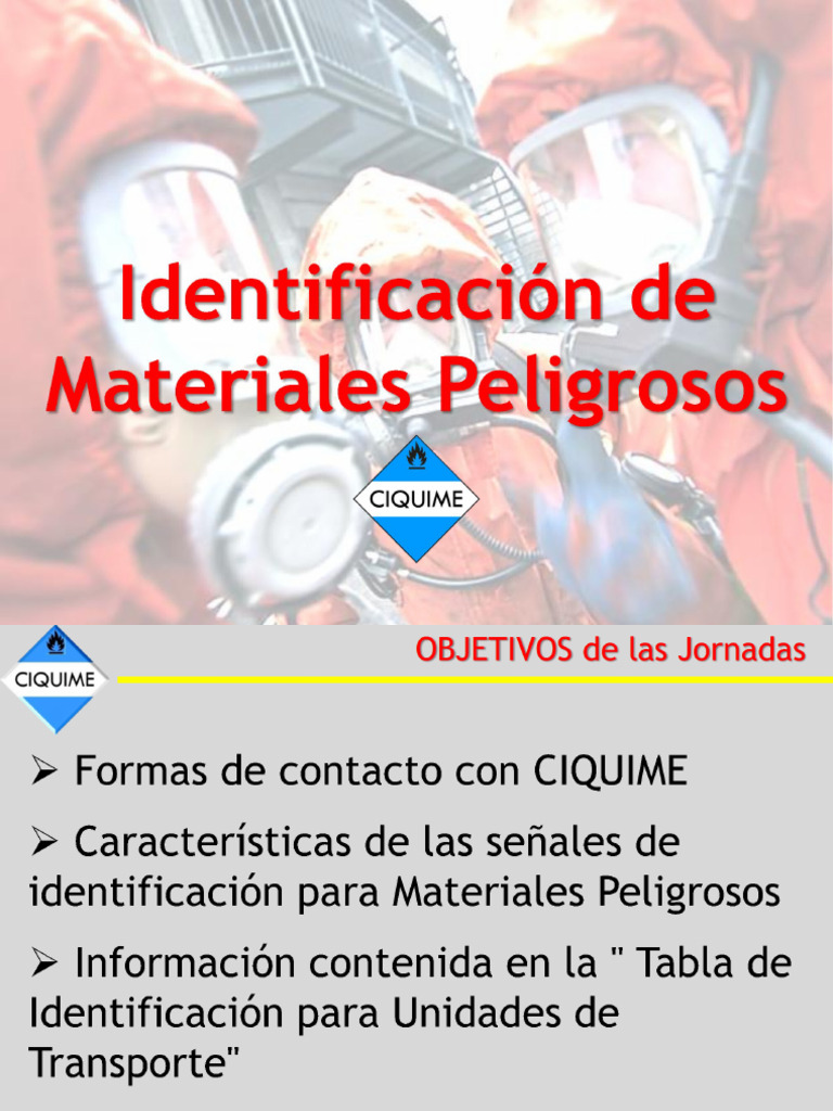 Identificacion-De-Materiales-Peligrosos y Uso de La GUIA CIQUIME FOTOS EJEMPLOS | PDF