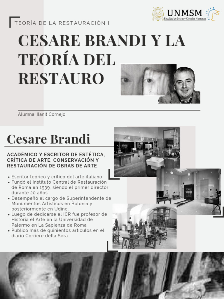 Cesari Brandi y La Teoría Del Restauro | PDF | Estética | Las artes
