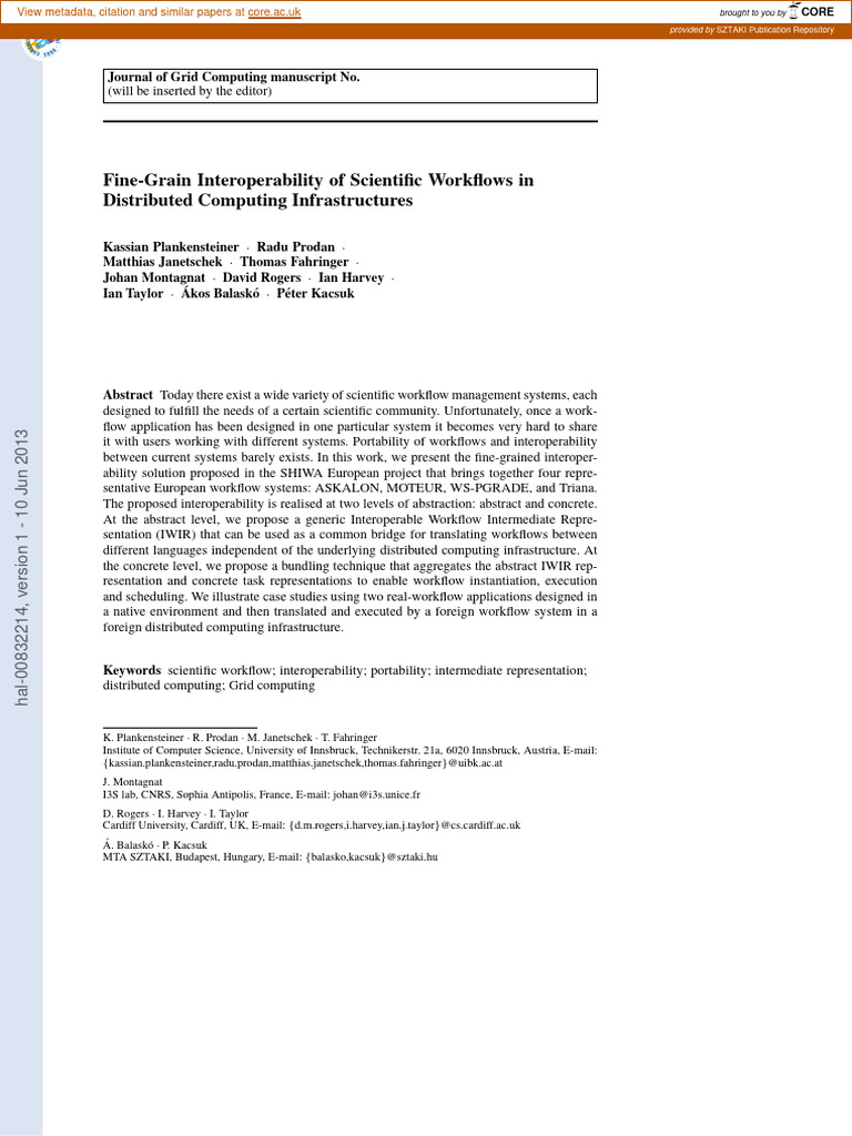 Fine-Grain Interoperability in Workflows | PDF | Compiler | Control Flow