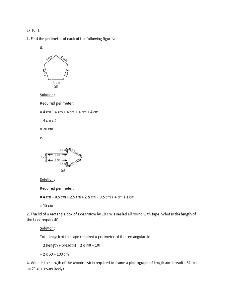 Ex 10 | PDF | Length | Area