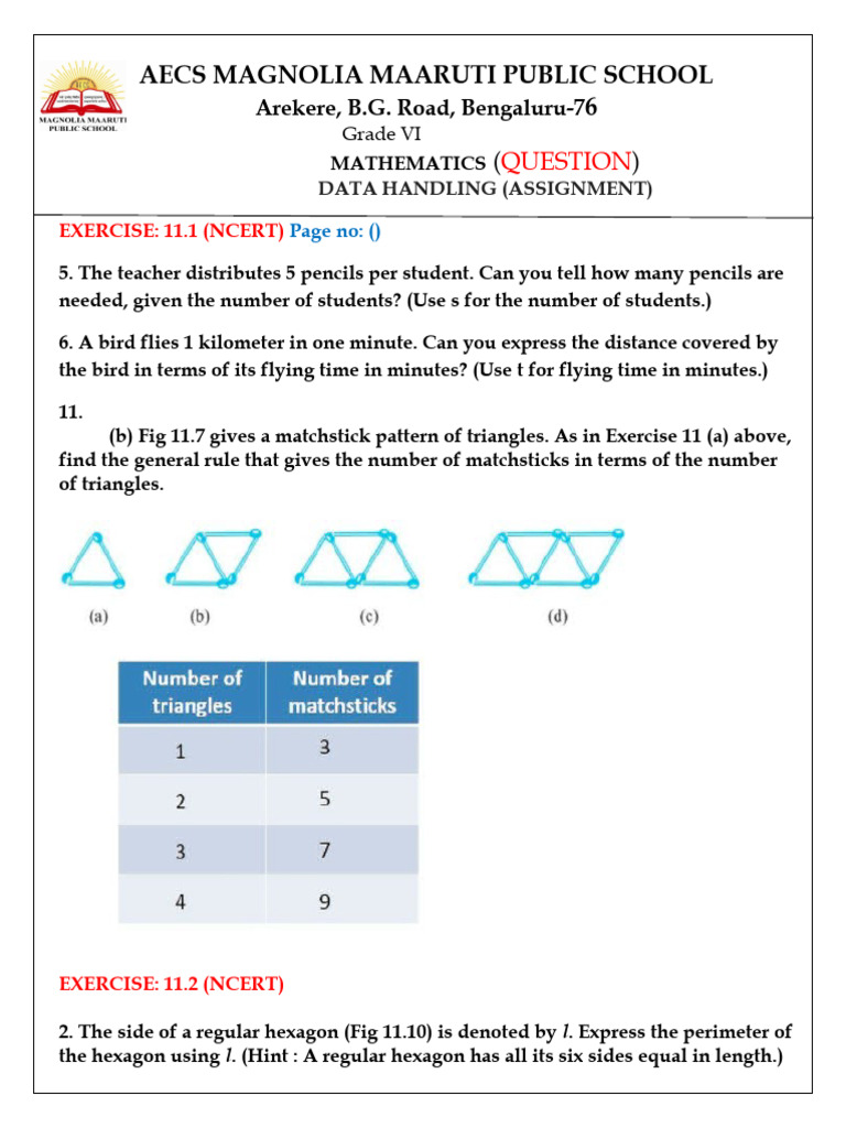 Grade 8 - Question - Assignment-Data Handling | PDF | Equations ...