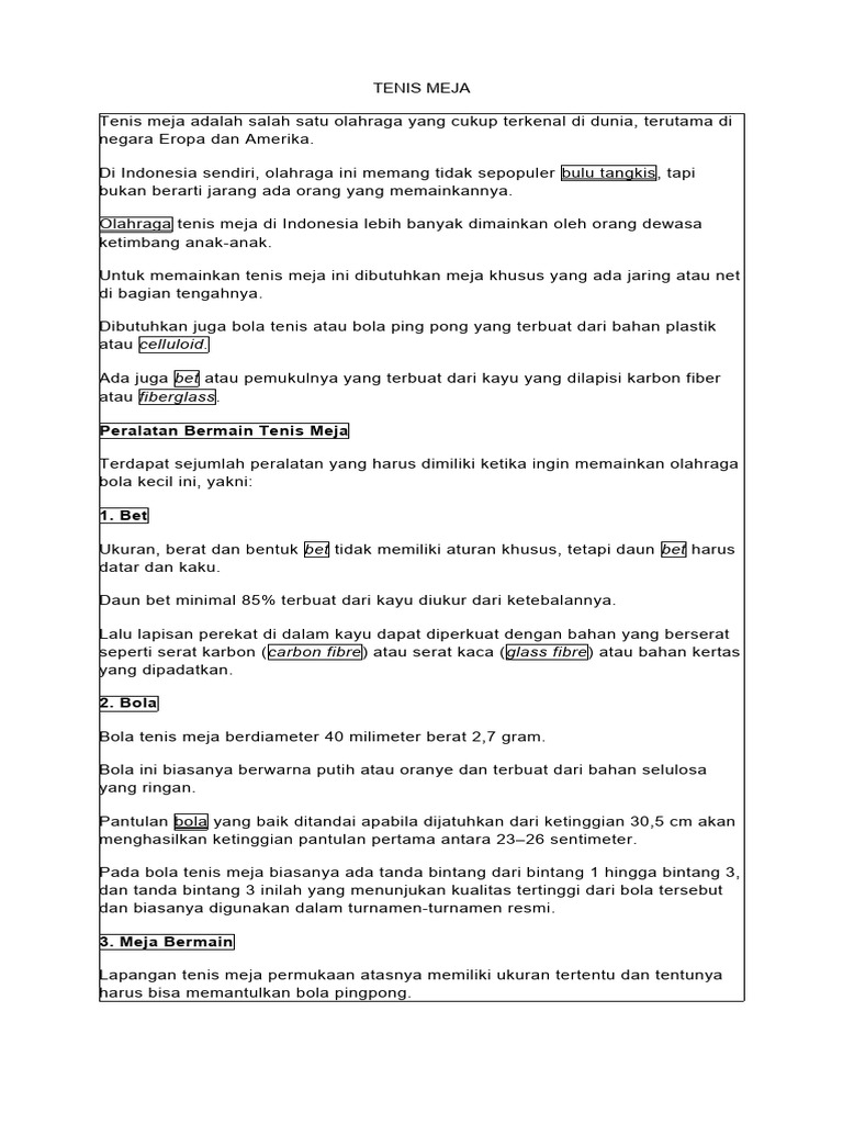Tenis Meja | PDF | Game & Aktivitas