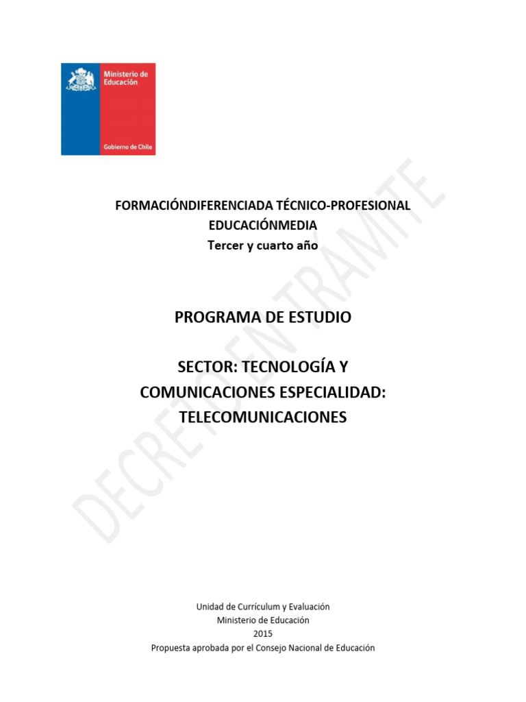 Planes y Programas Telecomunicaciones 2015 | PDF | Red de computadoras | Telecomunicaciones