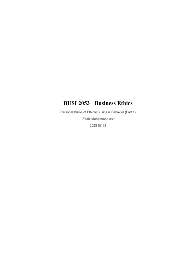Business Ethics Assignment 1 | Download Free PDF | Leadership | Creativity