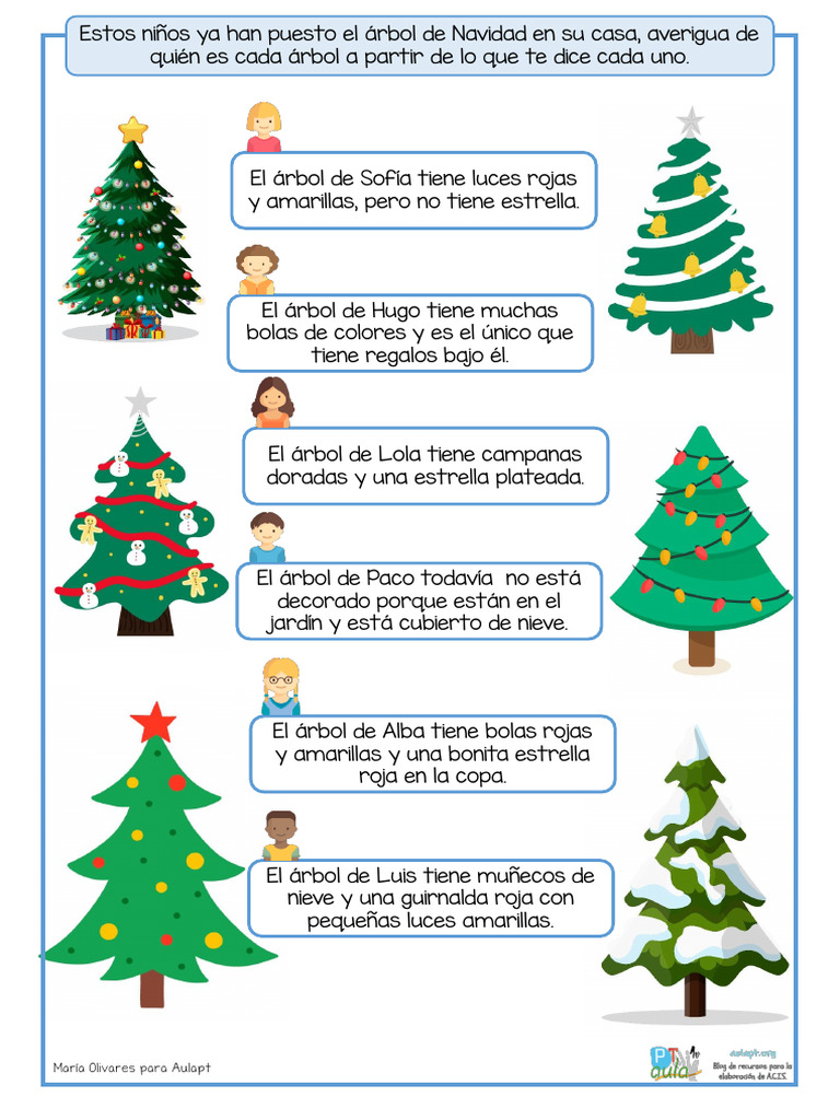 Comprension Lectora Arboles Navidad | PDF