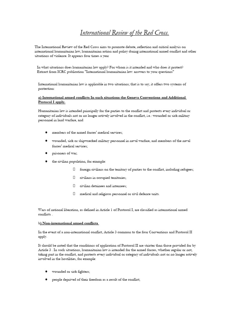 International Review of The Red Cross | PDF | Military Occupation ...