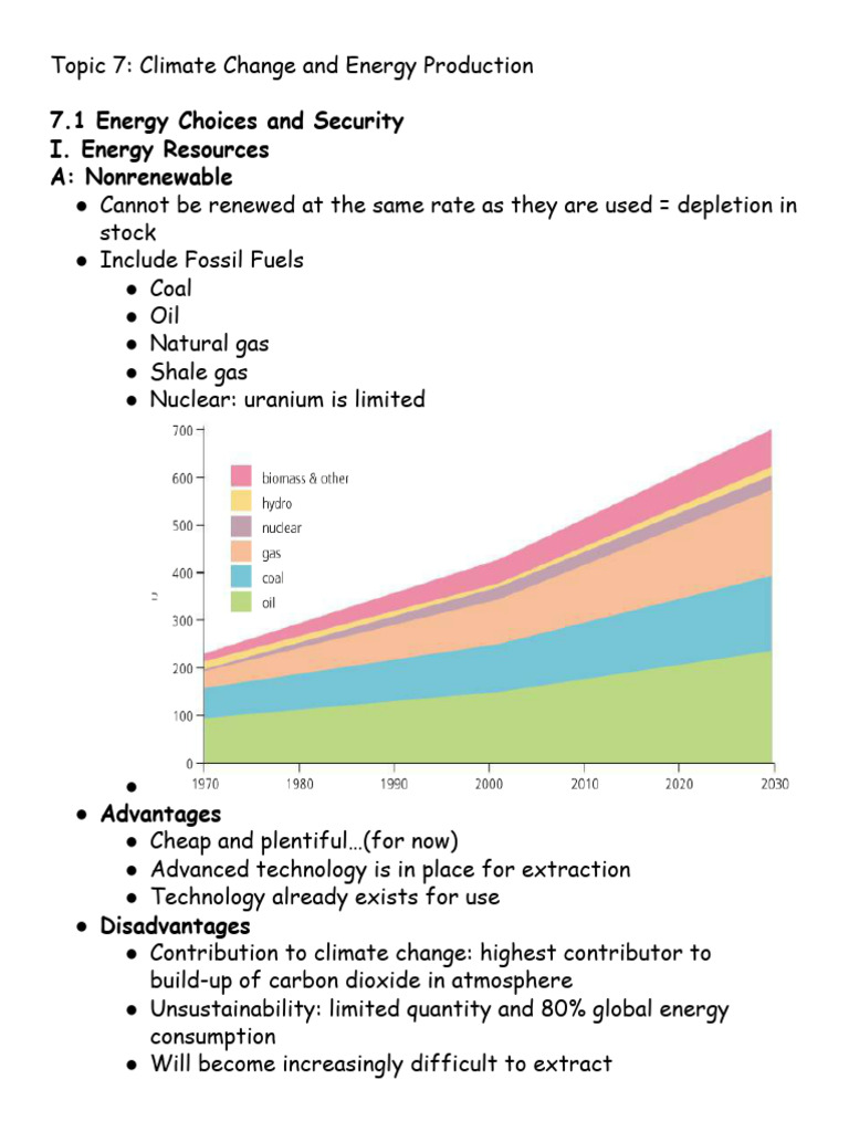 Topic 7.1 - 7.3 Notes - Climate Change and Energy Producton | PDF ...