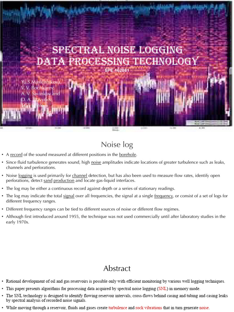 Spectral Noise Logging Data Processing Technology | PDF | Wavelet | Spectral Density