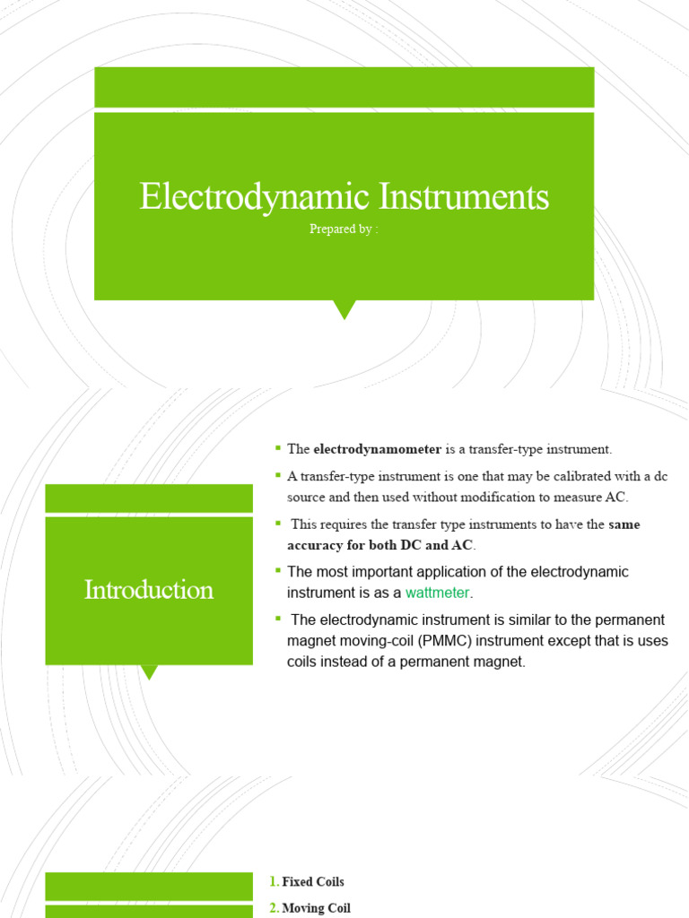 Electrodynamic Instruments | PDF | Inductor | Electrical Engineering