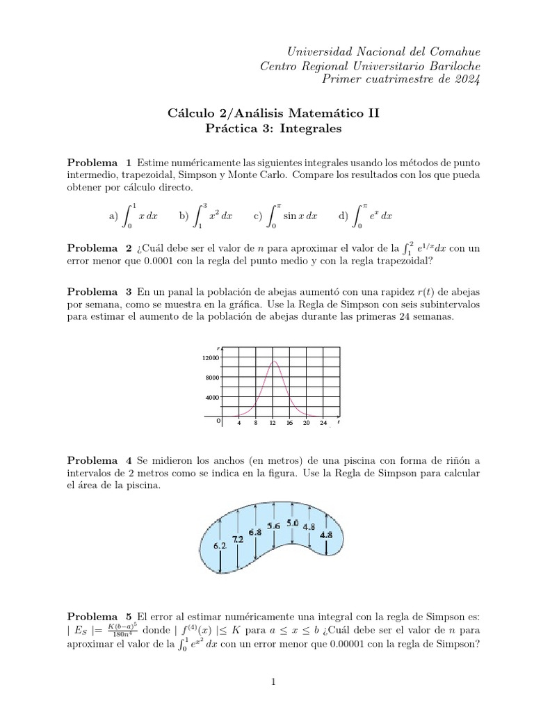 C Alculo 2/an Alisis Matem Atico II PR Actica 3: Integrales | PDF | Integral | Funciones y mapeos