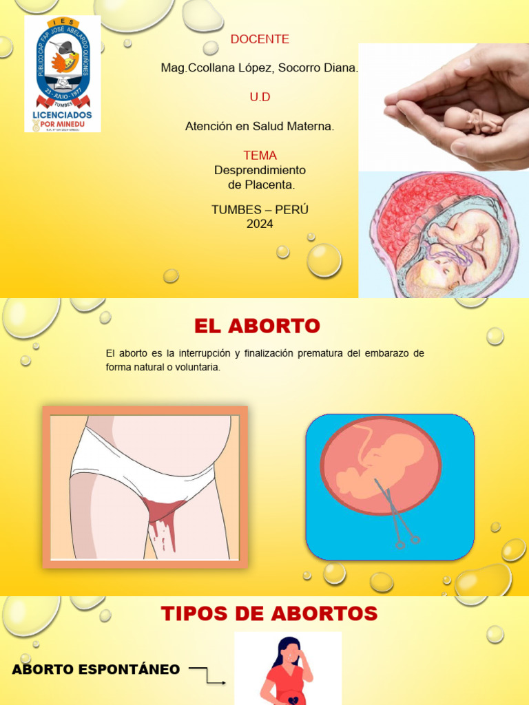 Desprendimiento de Placenta y Aborto | PDF | El embarazo | Aborto