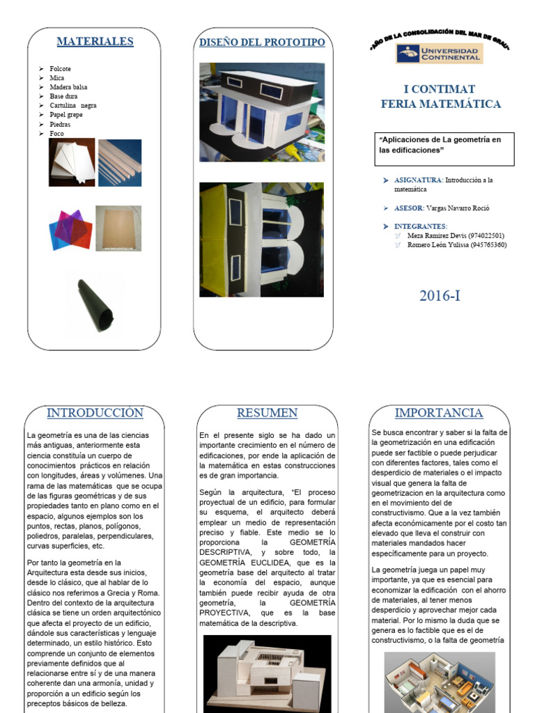triptico modelo | Descargar gratis PDF | Geometría | Matemáticas