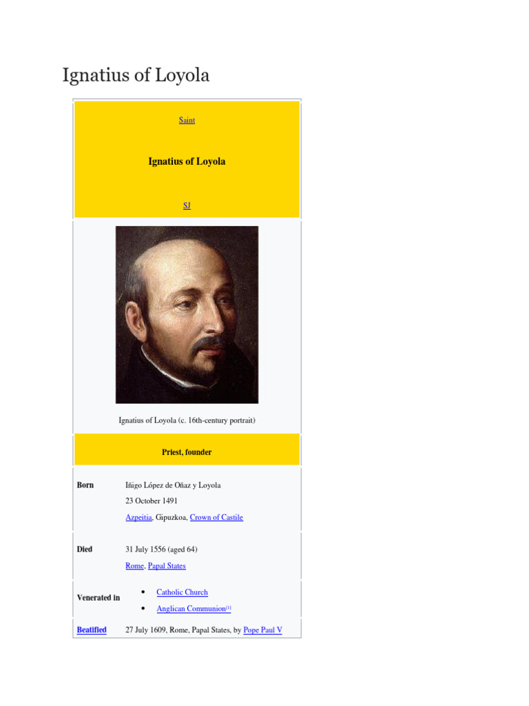 Ignacio de Loyola | PDF | Ignatius Of Loyola