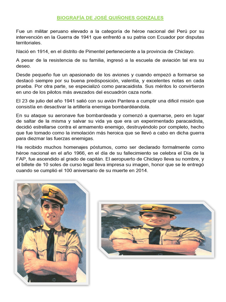 BIOGRAFÍA DE JOSÉ QUIÑONES GONZALES | PDF