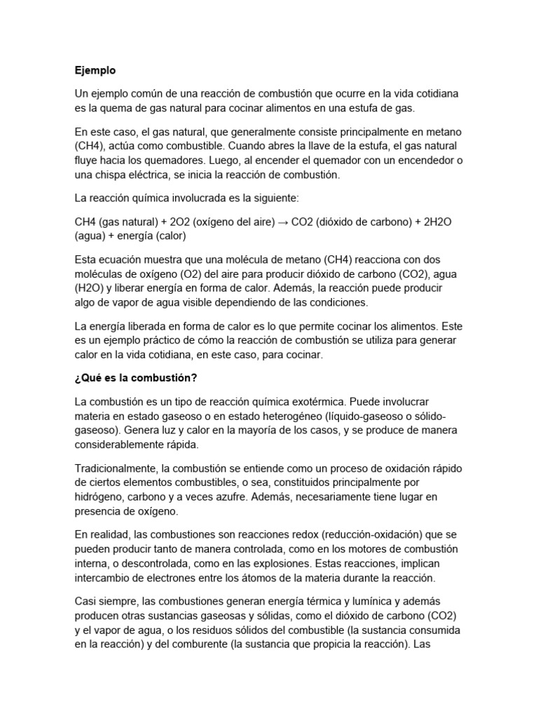 COMBUSTION | PDF | Combustión | Redox