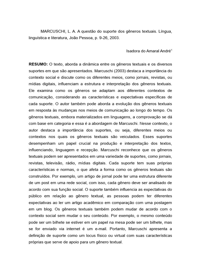 MARCUSCHI | PDF | Gênero | Estudos de Gênero