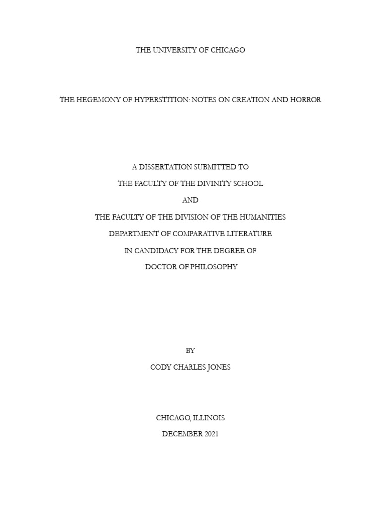 Jones Uchicago 0330D 16108 | PDF | Critical Theory | Reality