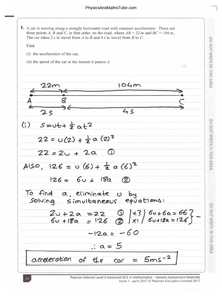 Kinematics - Uniform Acceleration Formulae MA | PDF | Acceleration ...