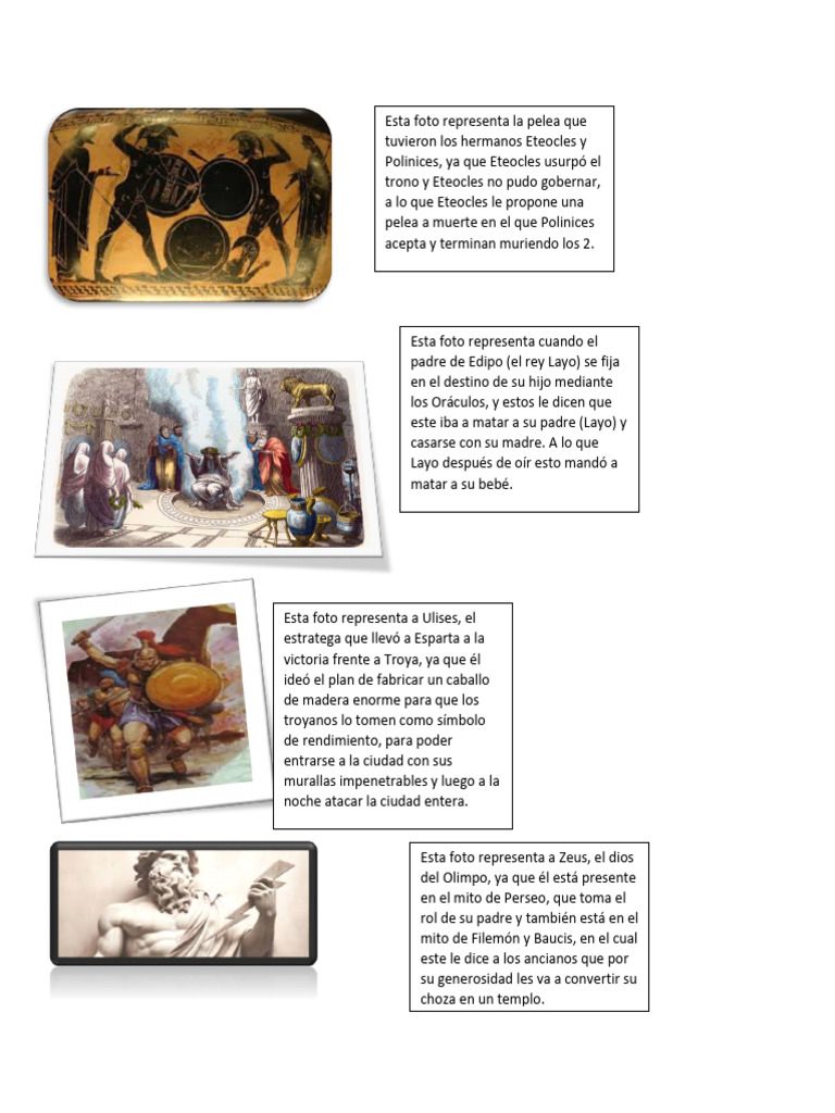 Mitos griegos: Eteocles, Edipo y Ulises | PDF