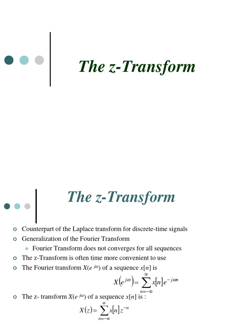 Part4 - The Z-Transform | PDF | Analysis | Fourier Analysis