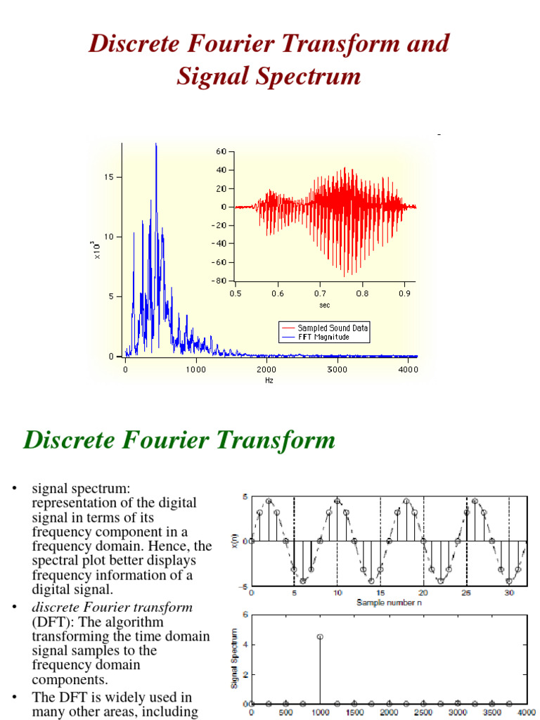 Part5 Discrete Fourier Transform And Signal Spectrum Pdf Spectral