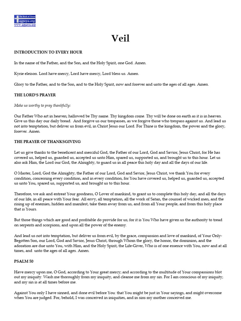 Veil | PDF | Lord's Prayer | God The Father