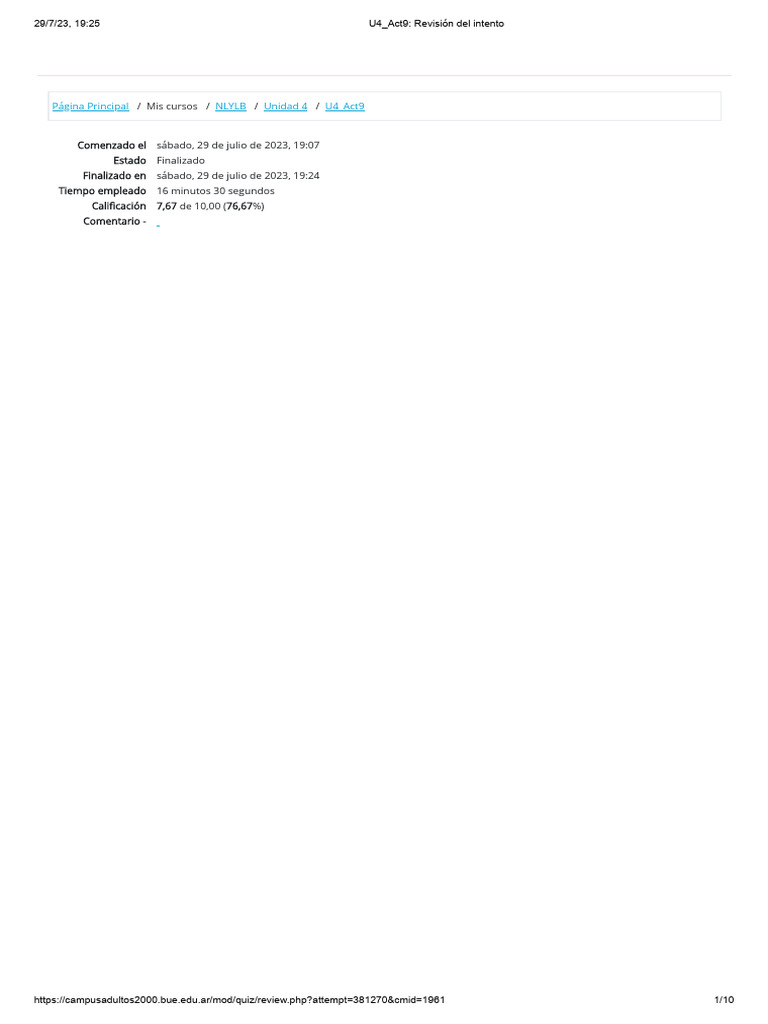 U4 - Act9 - Revisión Del Intento | PDF | Rima