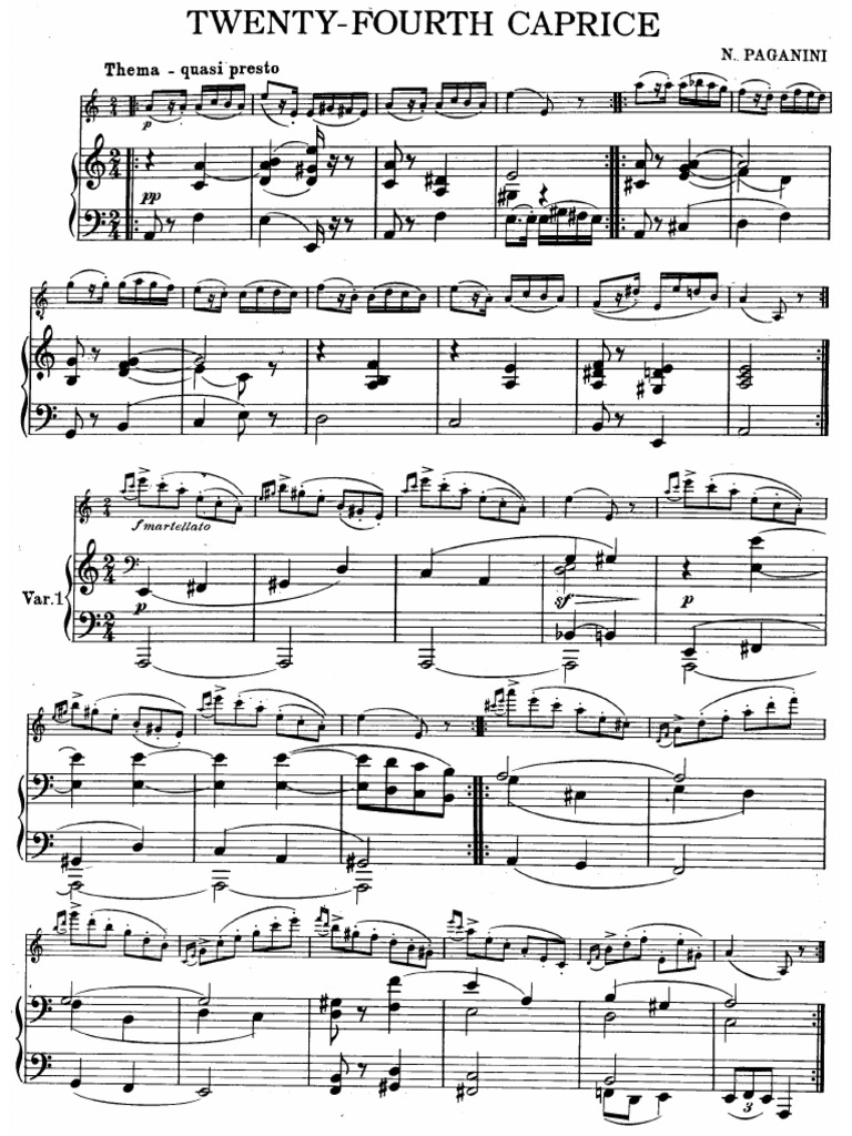 Paganini Caprice 24 Score | PDF